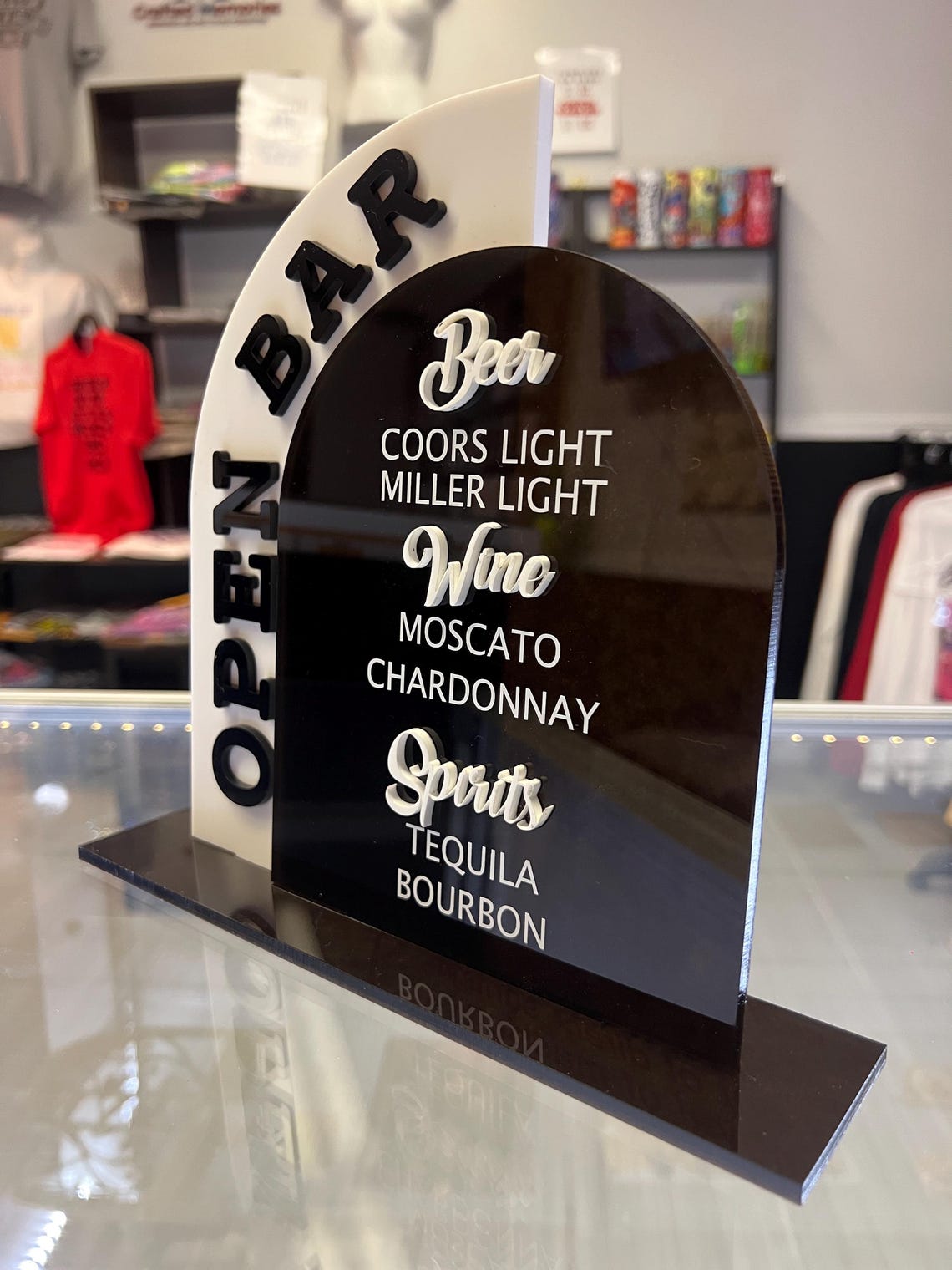 Personal Drink Menu | Custom Acrylic Bar Sign | Custom Acrylic Wedding ...