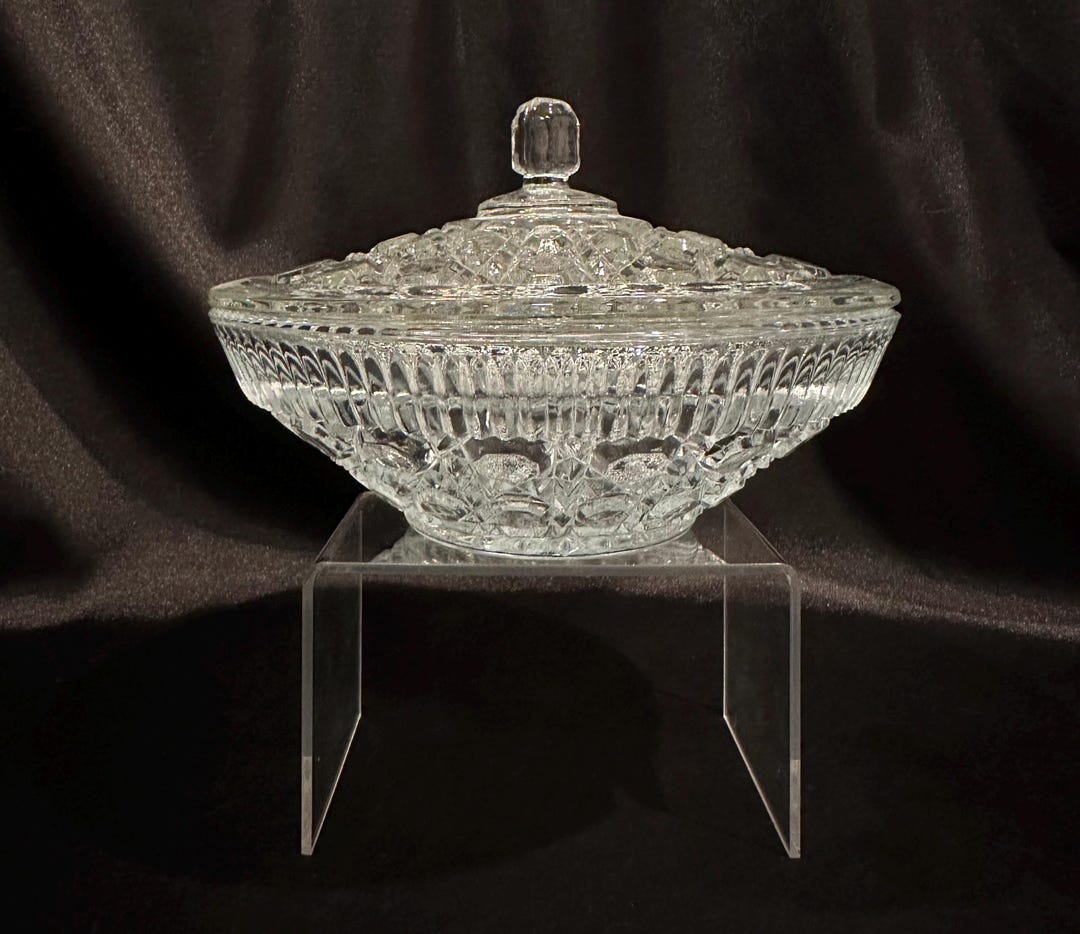 Federal Glass Co~windsor~candy Dish & Lid - Etsy