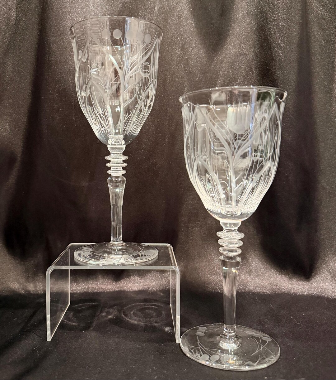Set of 2 Rock Sharpe Water Goblets Mosque Rose Pattern - Etsy