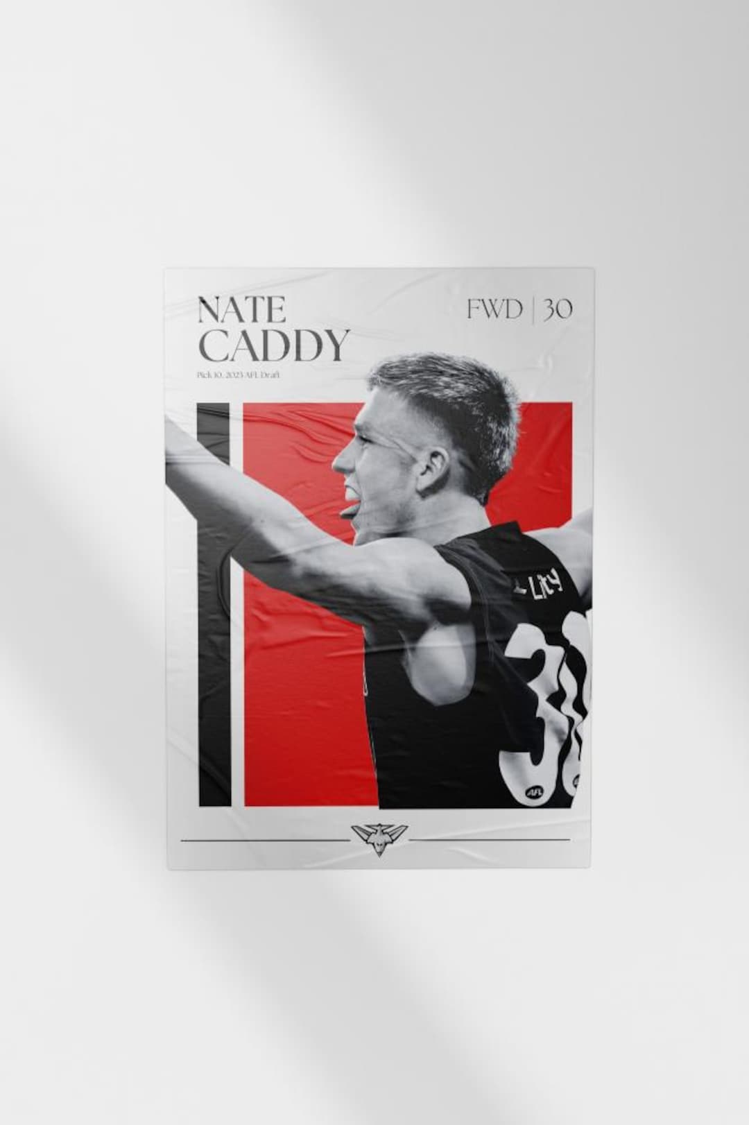 Nate Caddy | Essendon Football Club AFL Poster | Digital Print Wall Art ...