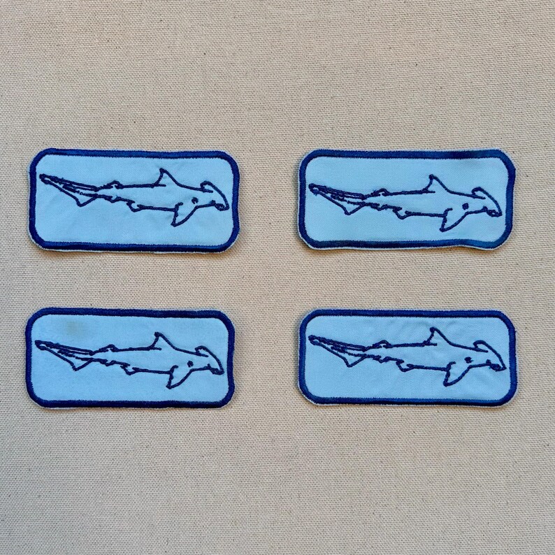 Hammerhead Shark Iron on Patch | Sea Creature Patch | Vintage Style Patch - Etsy