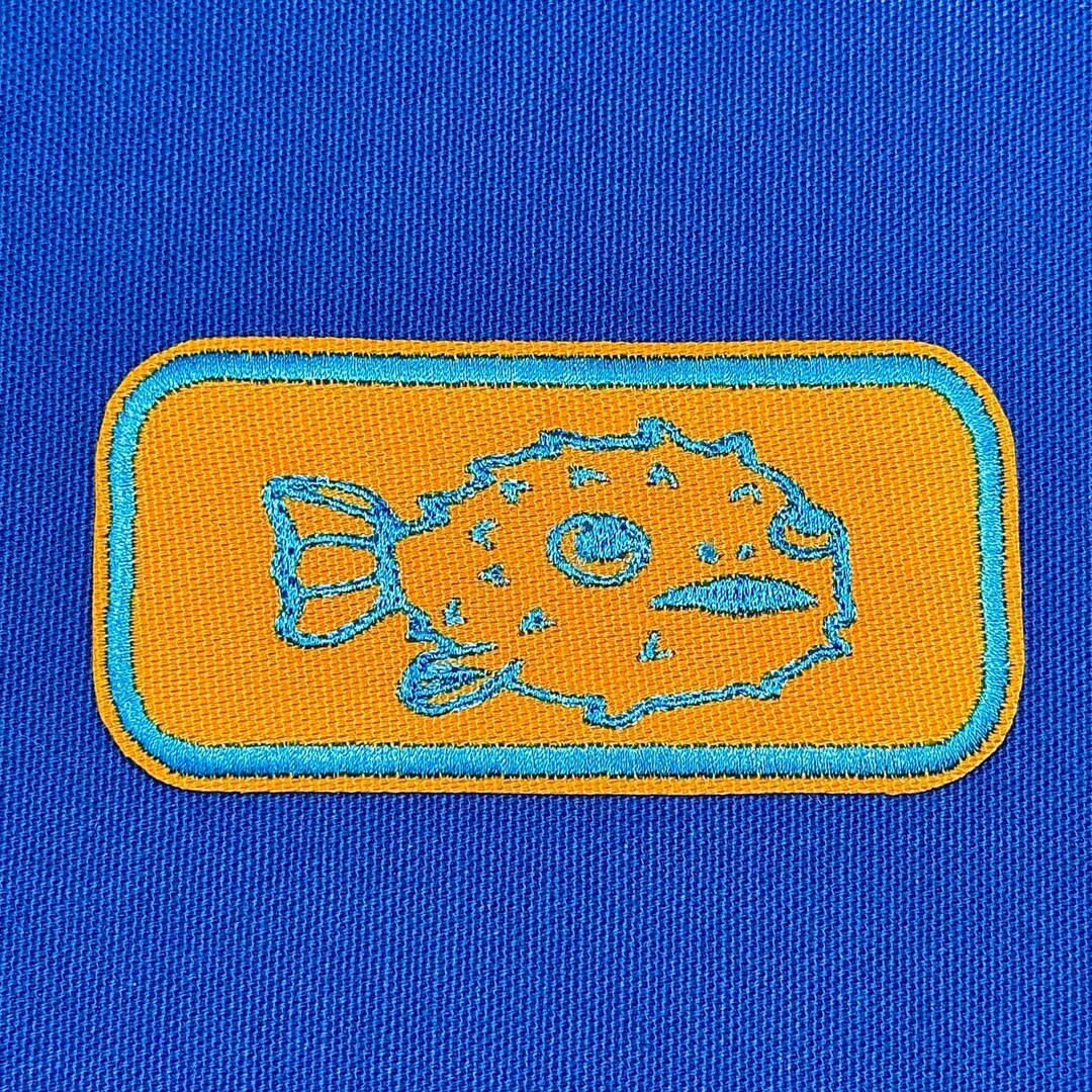 Pufferfish Iron on Patch | Sea Creature Patch | Vintage Style Patch - Etsy