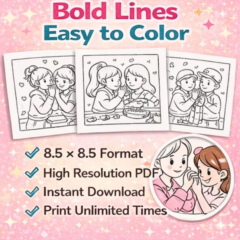 Best Friends Coloring Pages Printable – 10 Cute BFF Friendship Coloring ...