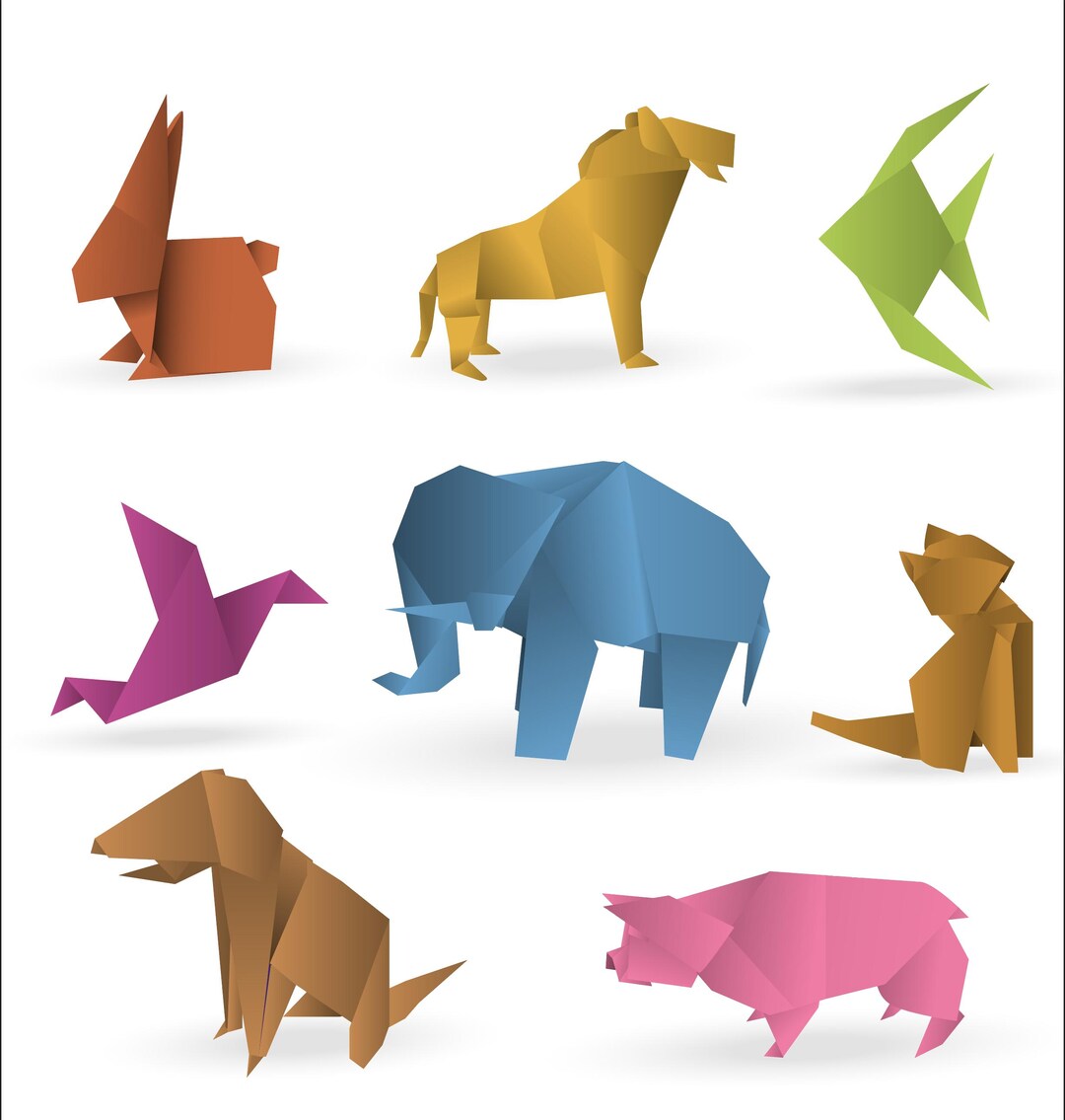 Origami Animals Clipart, High-res SVG, PNG, Junk Journal, Scrapbooking ...