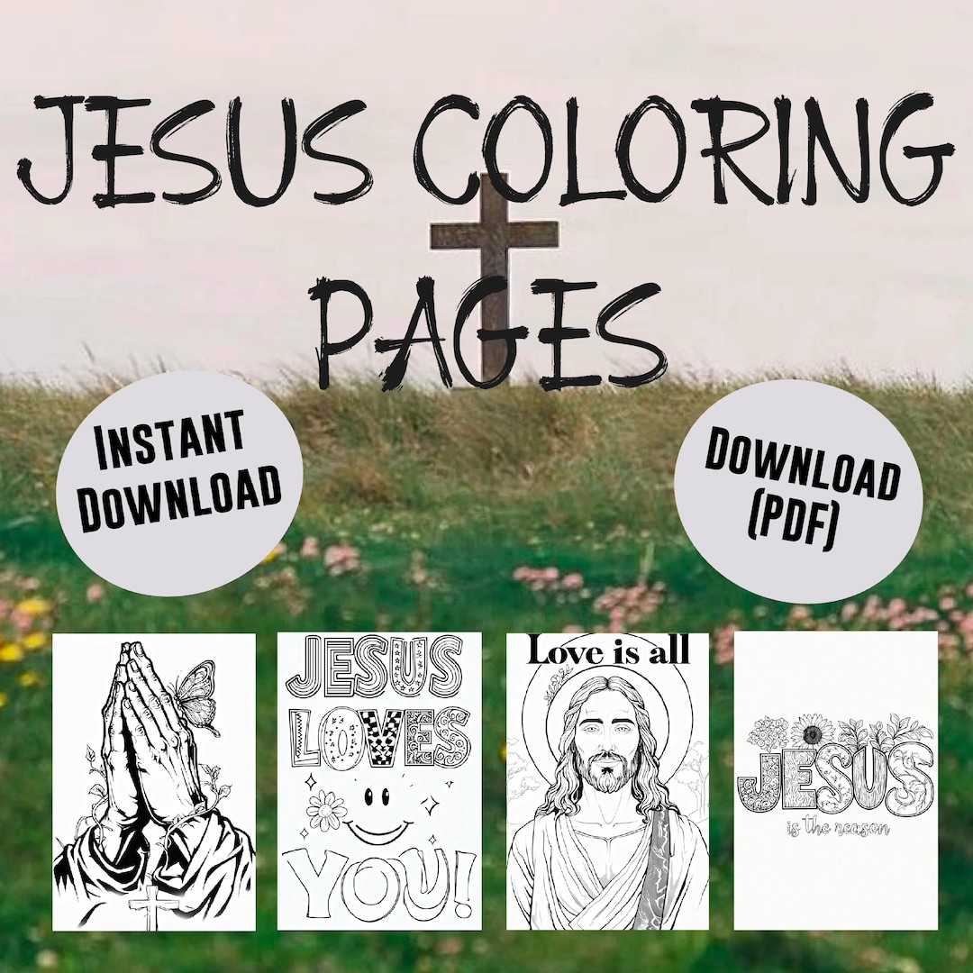 Hippie Jesus Coloring Pages - Etsy