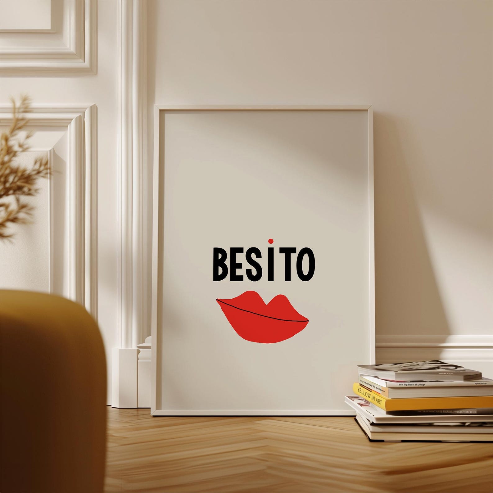Besito Kiss Poster, Spanish Sayings Wall Art, Italy Love Wall Art, Lips ...