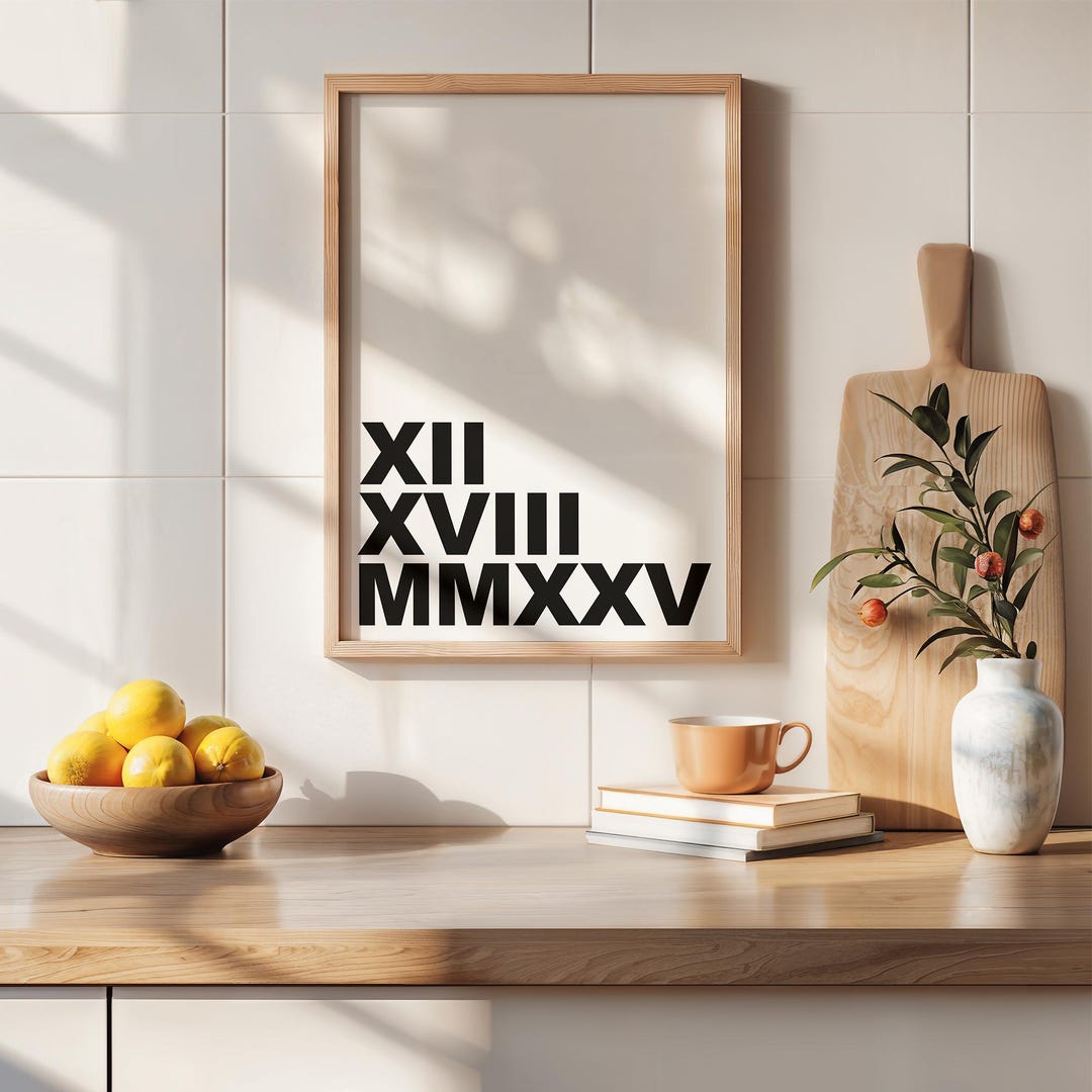 Custom Date, Roman Numerals Art, Anniversary Gift, Nursery Wall Art ...