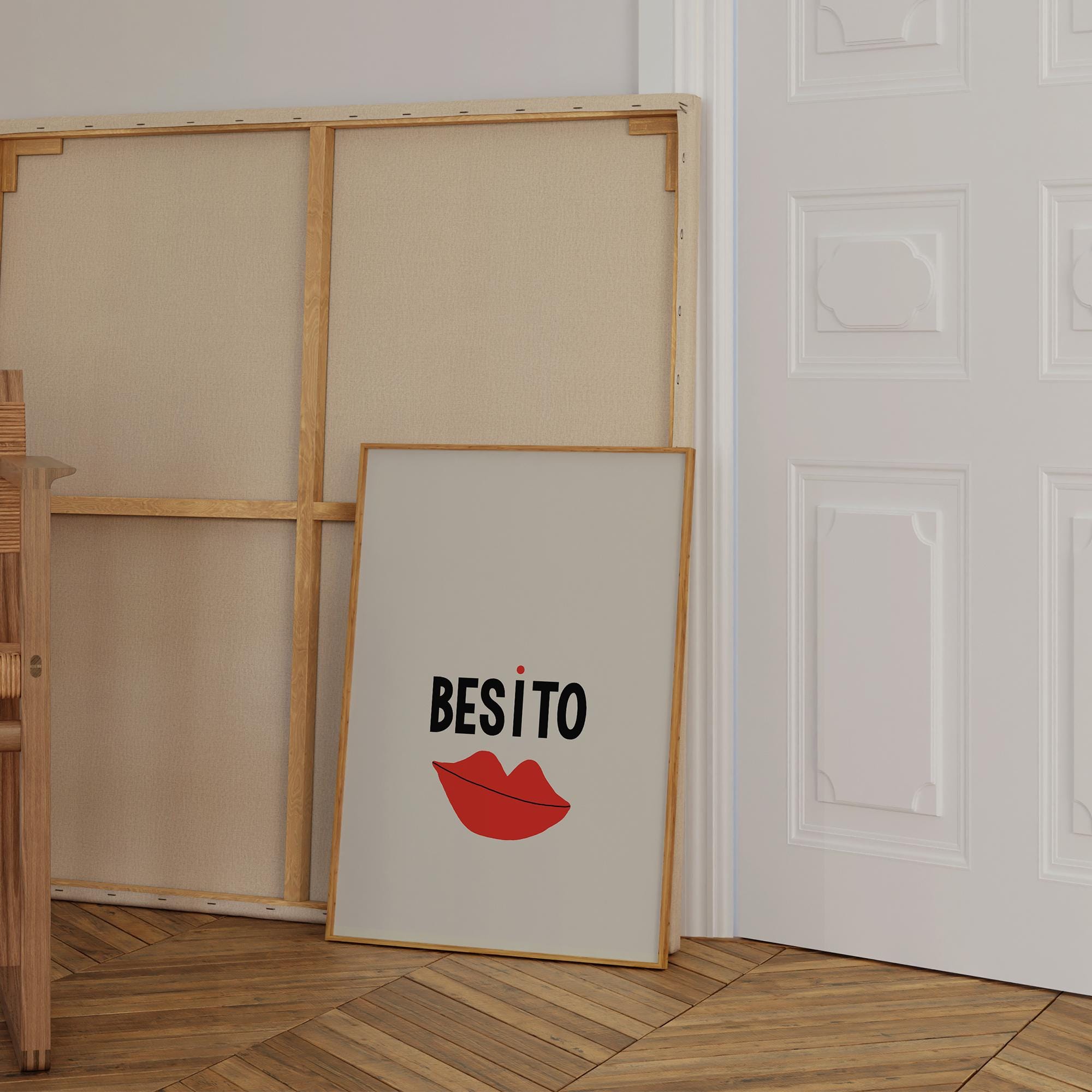 Besito Kiss Poster, Spanish Sayings Wall Art, Italy Love Wall Art, Lips ...