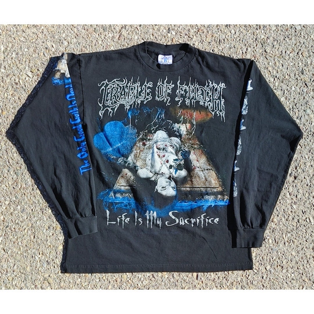 Vtg 1999 Cradle of Filth Life is My Sacrifice Long Sleeve Double Sided ...