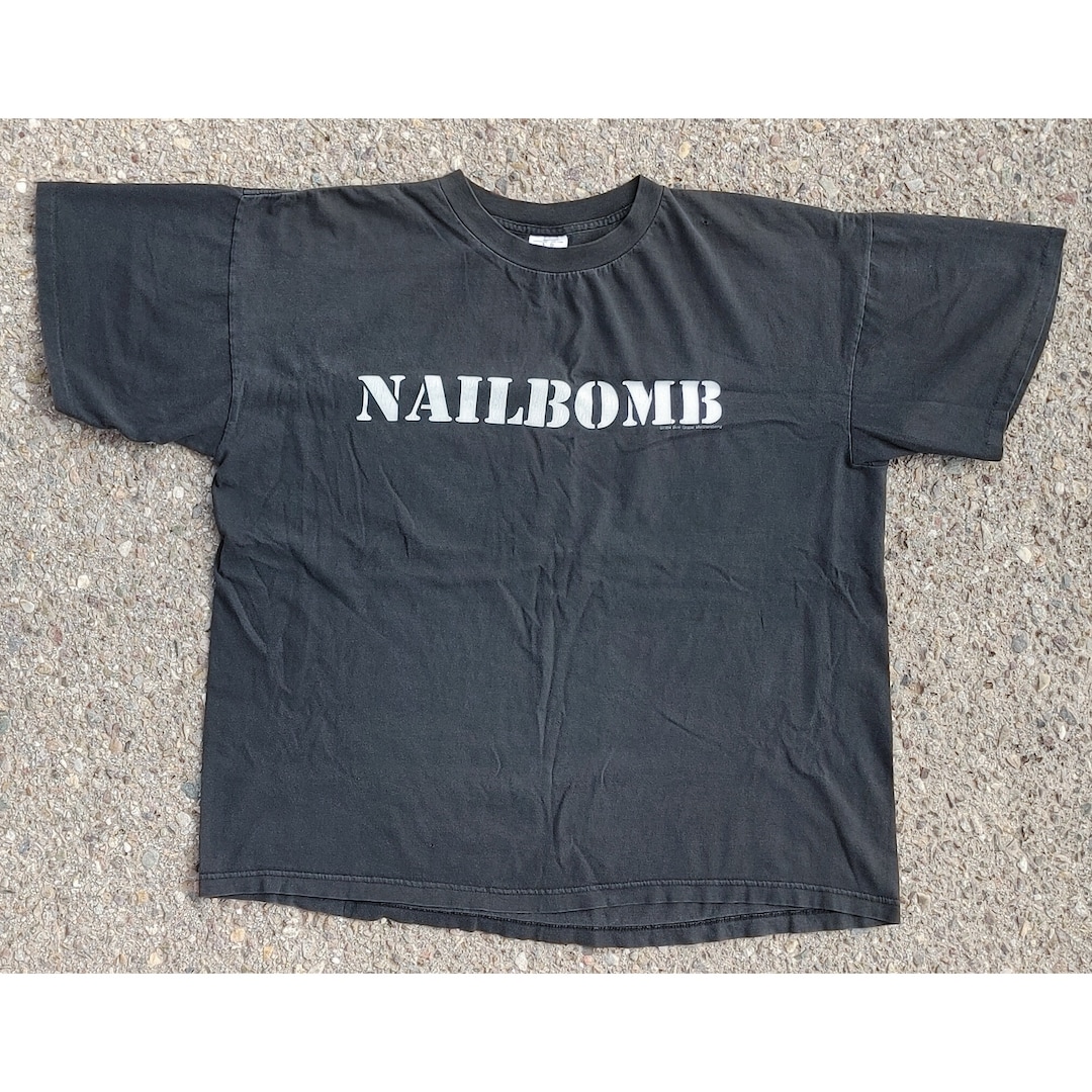 Vtg 1994 Nailbomb Double Sided Print Blue Grape Sepultura T-shirt Size ...