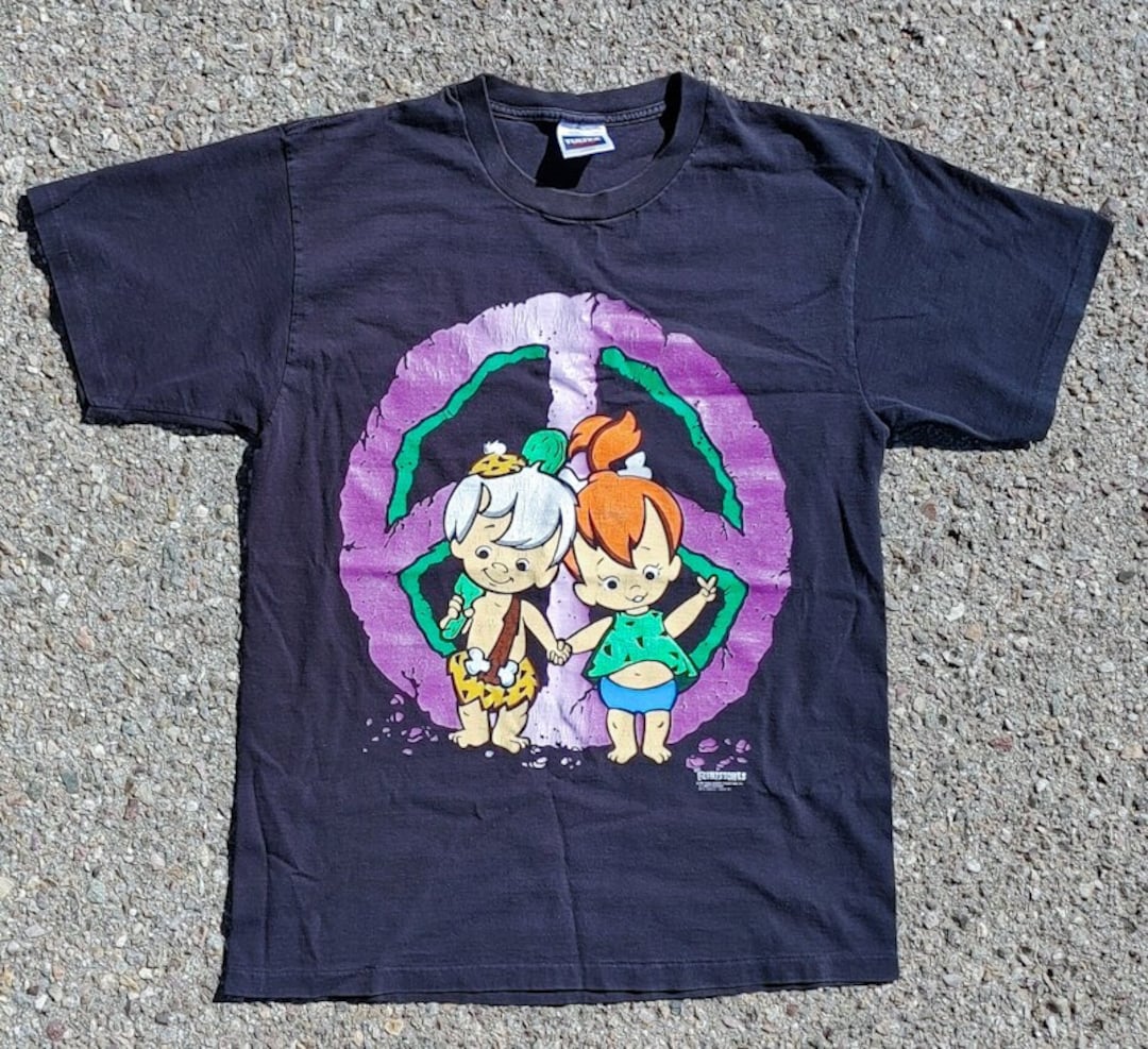 Vtg 1991 the Flintstones Pebbles and Bamm-bamm Made in USA Tultex ...