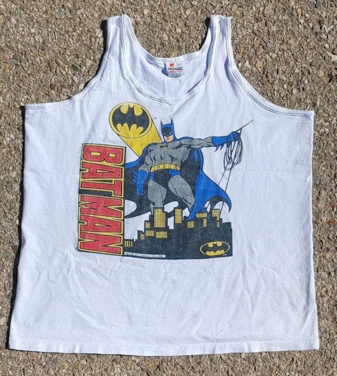 Vtg 1982 DC Comic Batman Tank Top Signal Made in USA Size (L) - Etsy