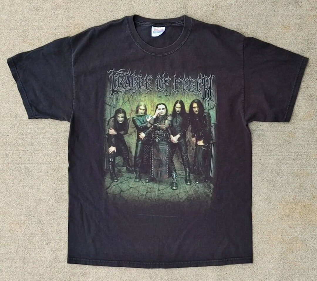 Vtg 2006 Cradle of Filth Band Photo Double Sided Print Hanes T-shirt ...