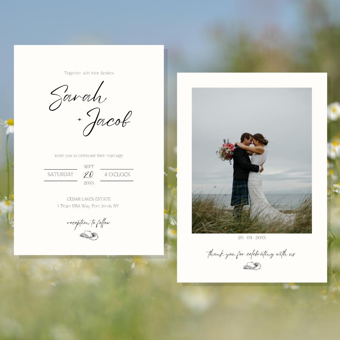 Cowboy Hat Wedding Invitation Western Minimalist Wedding Invitation ...