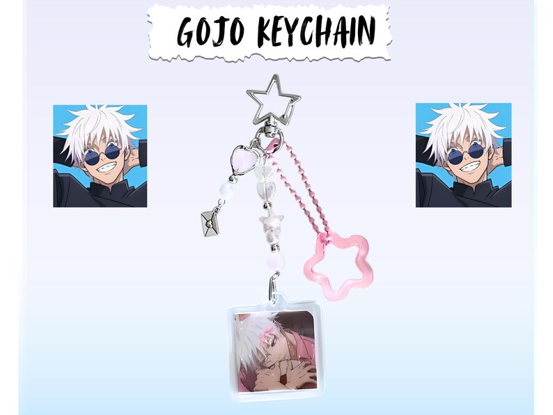 Gojo and Geto Keychain, Handmade Anime Keychain, Anime Phone Charm ...