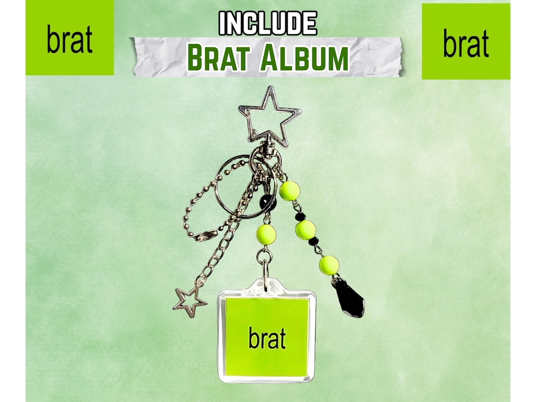 Handmade Brat Style Album Keychain, Handmade Bag Charm, Trendy Jewelry ...