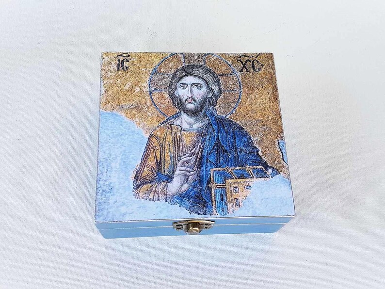 Jesus Christ Orthodox Icon Prayer Box, Pantocrator Hagia Sophia Church ...