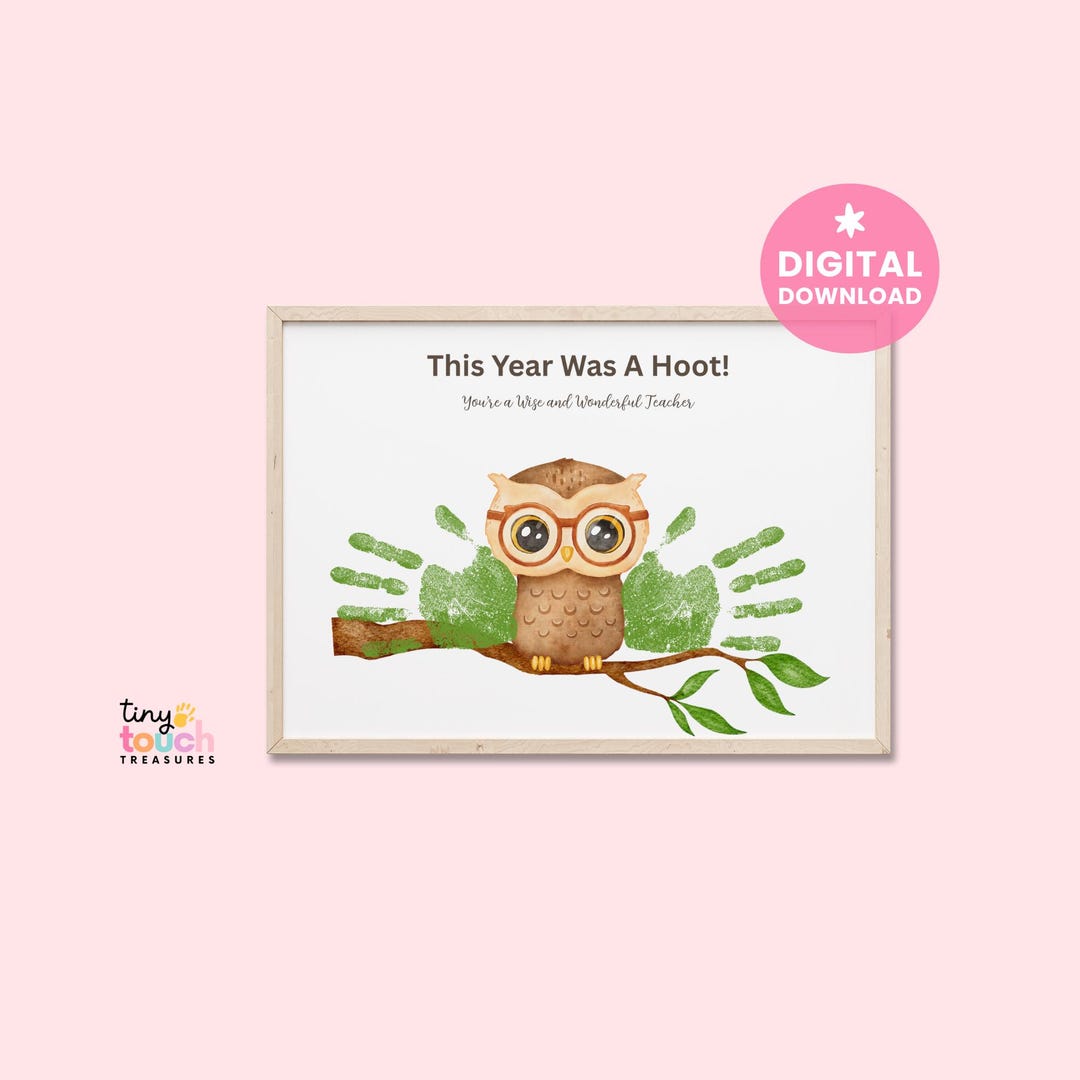 Handprint Art Teacher Printable Classroom Keepsake DIY Memory Gift End ...