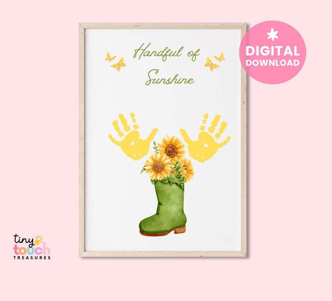 Mother's Day Handprint Art Craft. Handful of Sunshine Sunflower ...