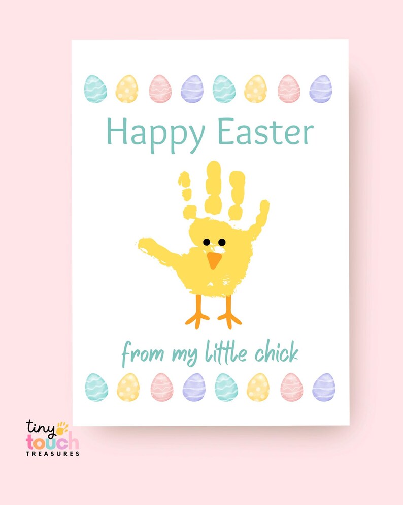 Happy Easter Chick Handprint Art. Easter Handprint. Easter Keepsake ...