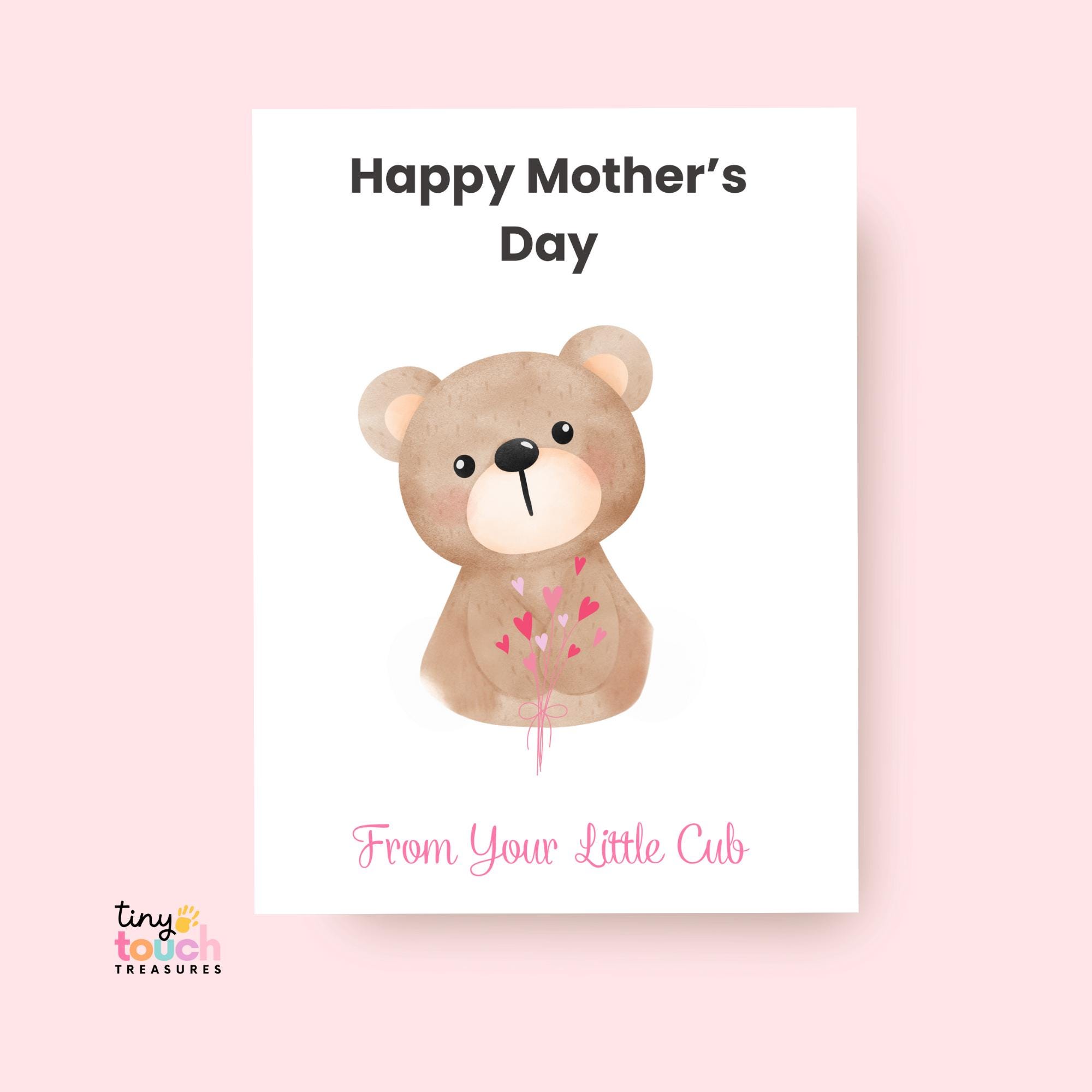 Mother's Day Footprint Art Craft. Bear Little Cub Footprint. Mom ...