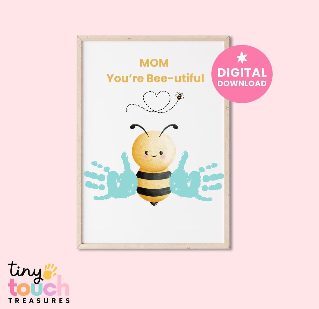 Mother's Day Handprint Craft. Mom You're Bee-utiful. Mother Handprint ...