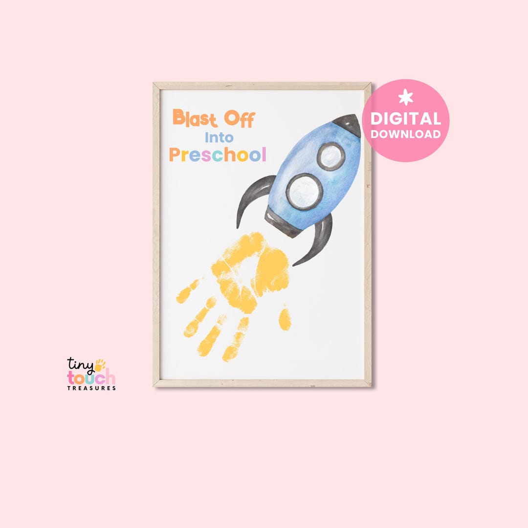 Rocket Handprint Keepsake, Back to School Teacher Gift (digital ...