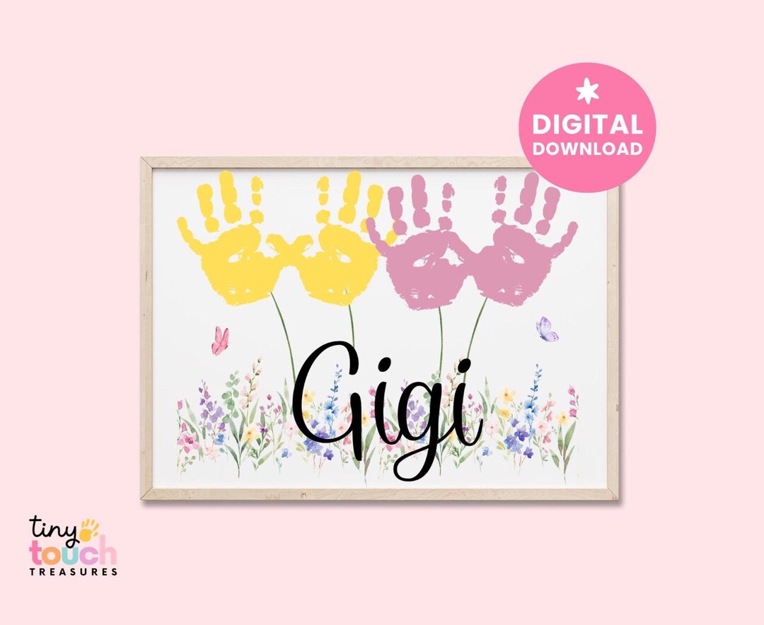 Mother's Day Handprint Art Craft. Gigi Flower Handprint. Grandma ...