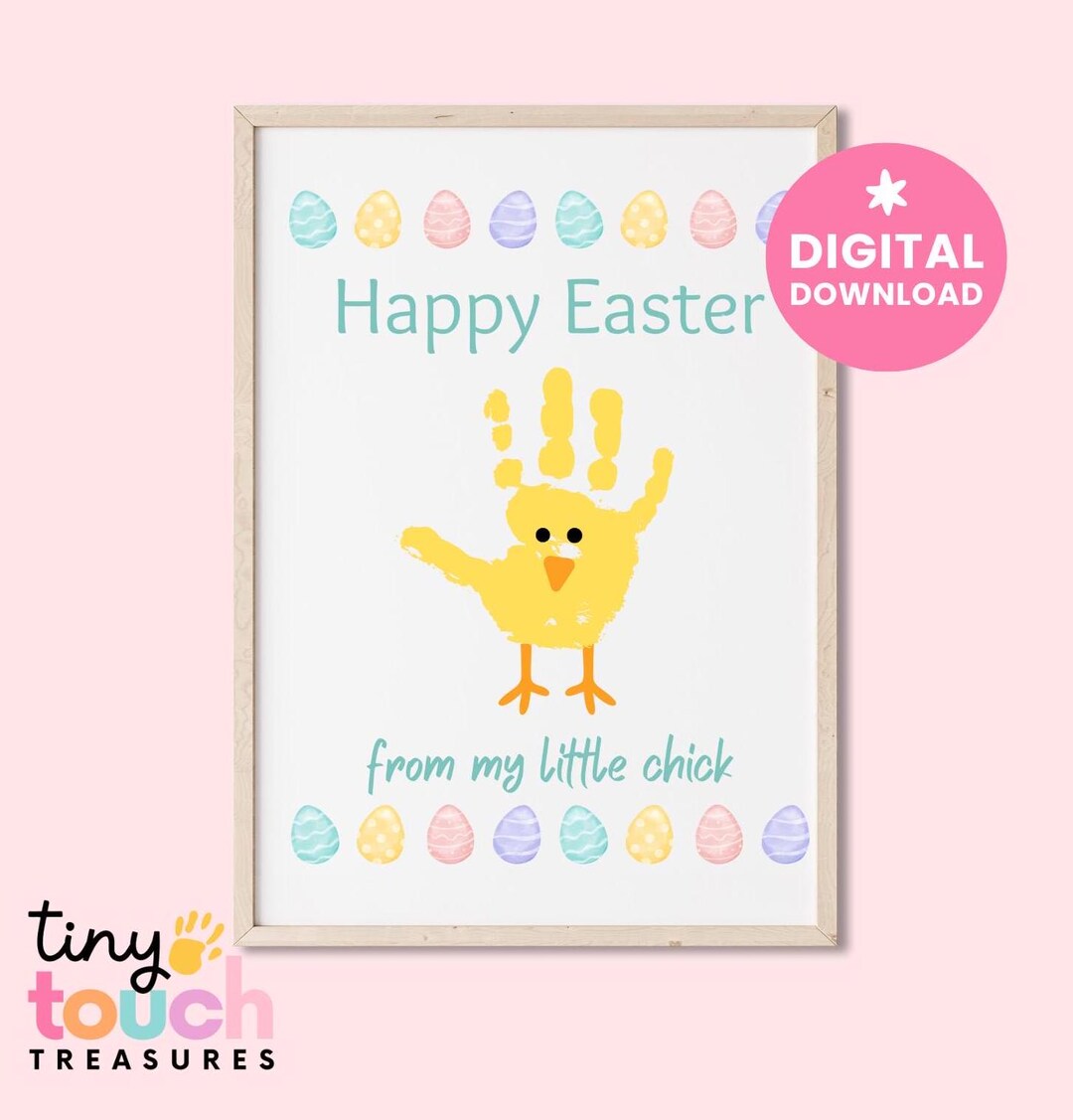 Happy Easter Chick Handprint Art. Easter Handprint. Easter Keepsake ...