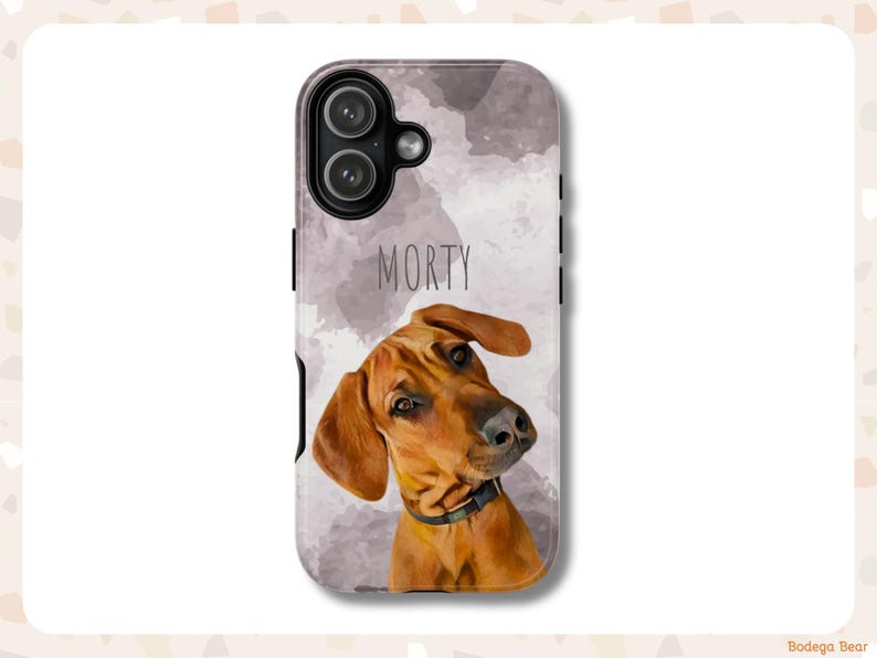 Custom Pet Portrait Phone Case, Watercolor Dog Art, iPhone Samsung ...
