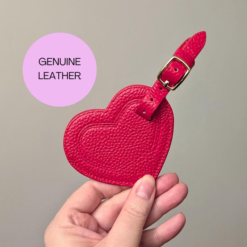 Heart Red Luggage Tag - Etsy