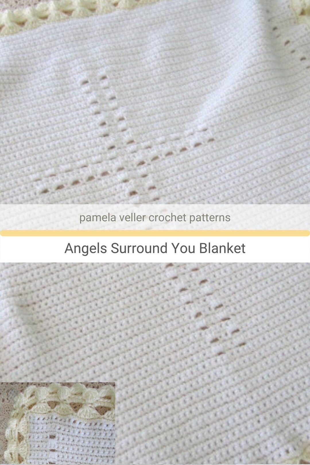 CROCHET ANGEL Blanket Pattern - Pdf Pattern - 32" X 32" - Crochet Cross ...