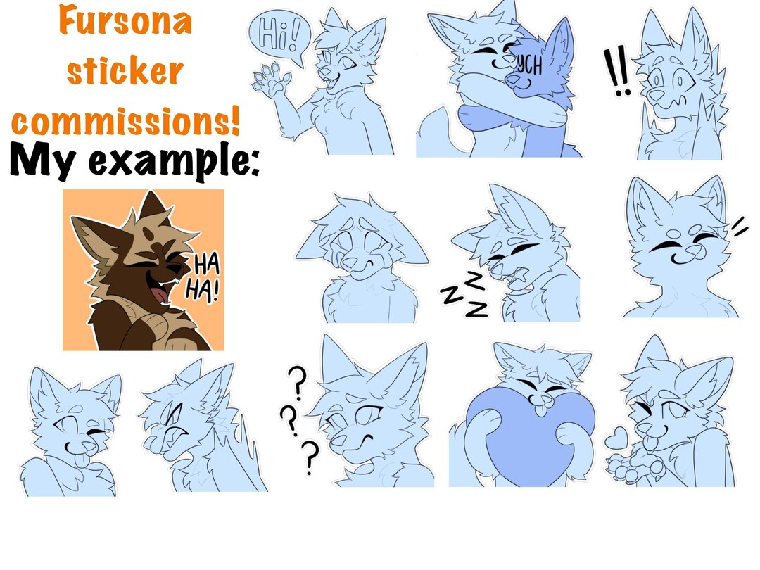 DIGITAL Fursona Stickers! - Etsy