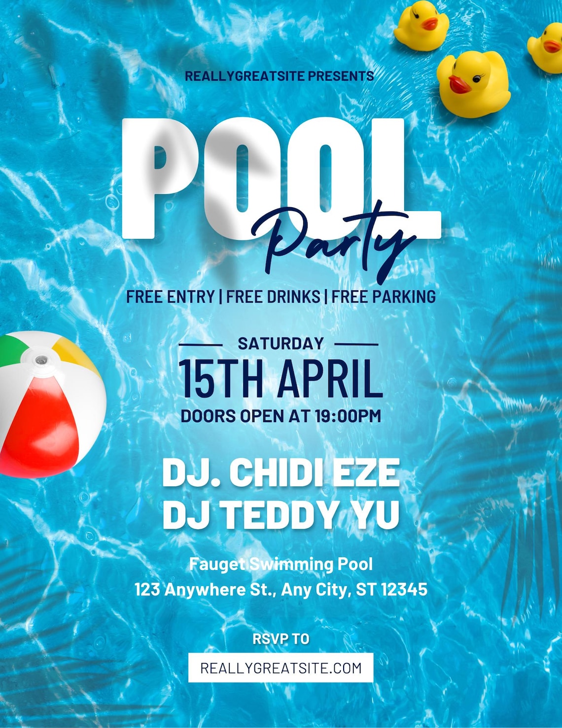 Pool Party Event Flyer - Etsy