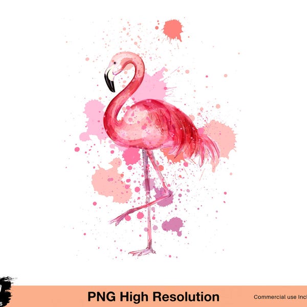 Flamingo Watercolor - Etsy
