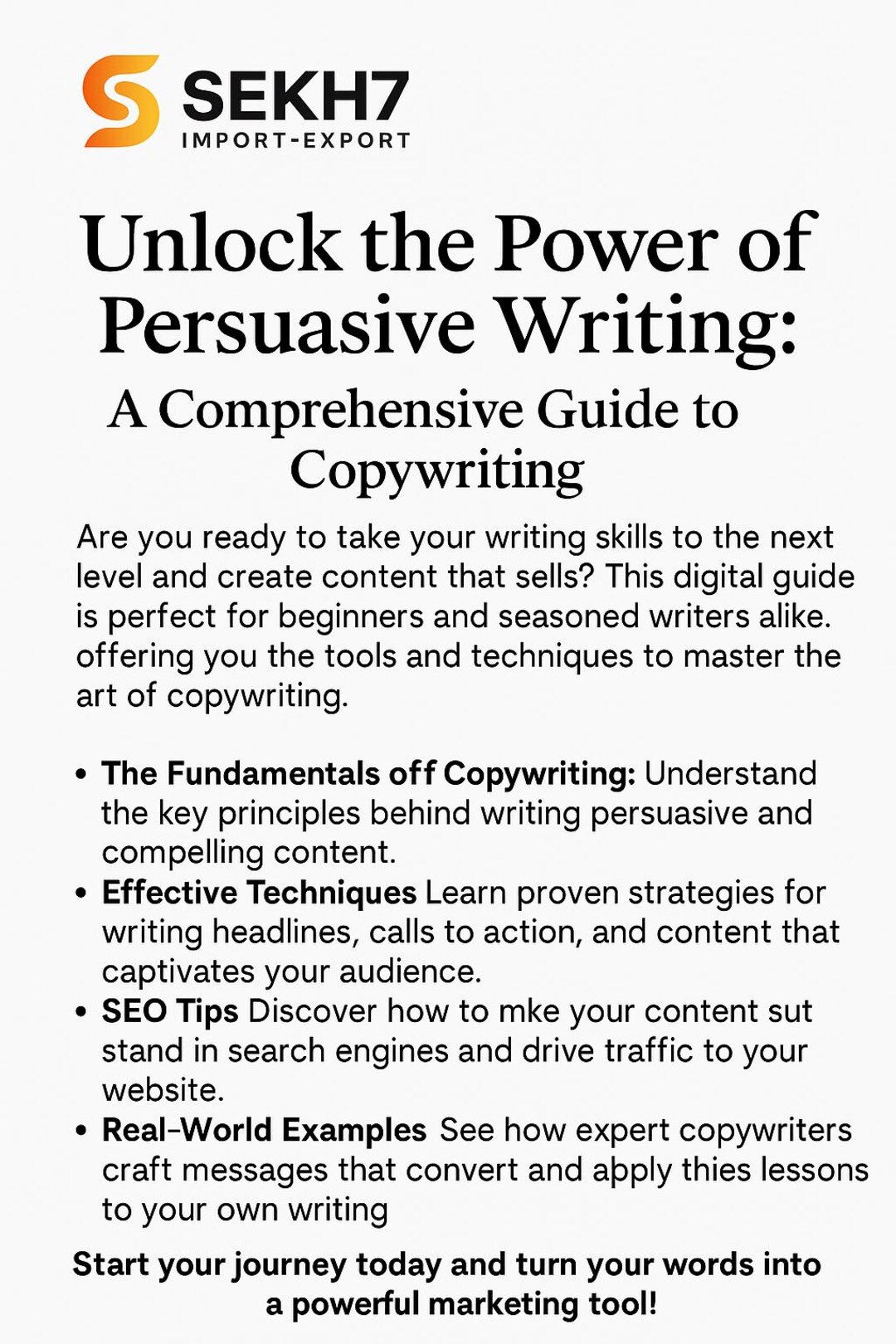 From Beginner to Expert, Your Guide to Effective Copywriting. Copywriting Mastery: How to Write ...
