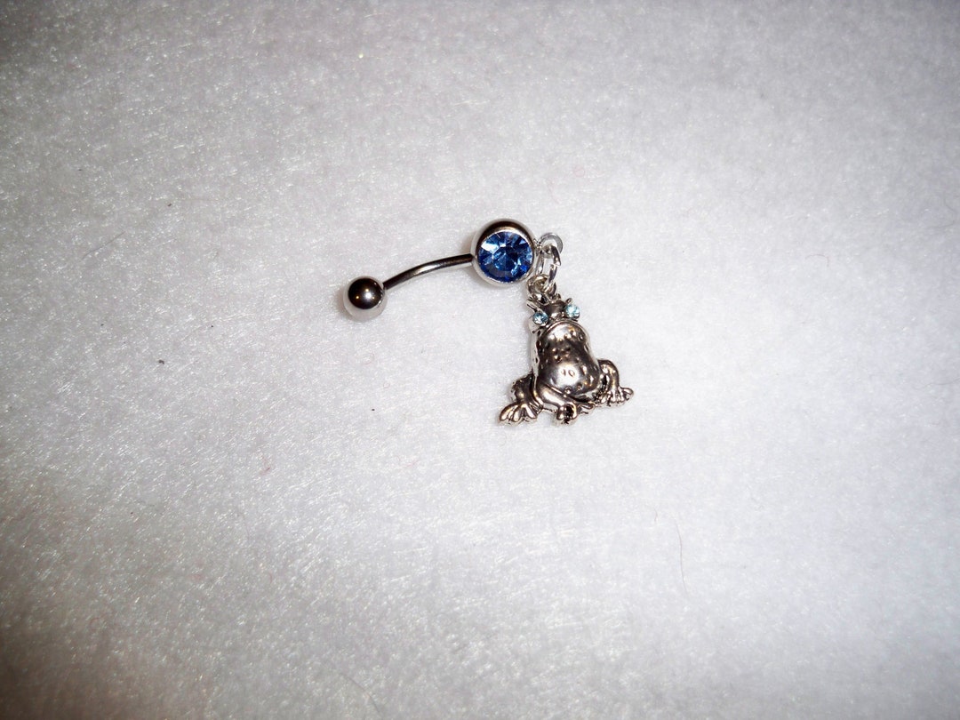 Body Jewelry-blue Eyed Frog Prince Belly Button Ring Piercing - Etsy