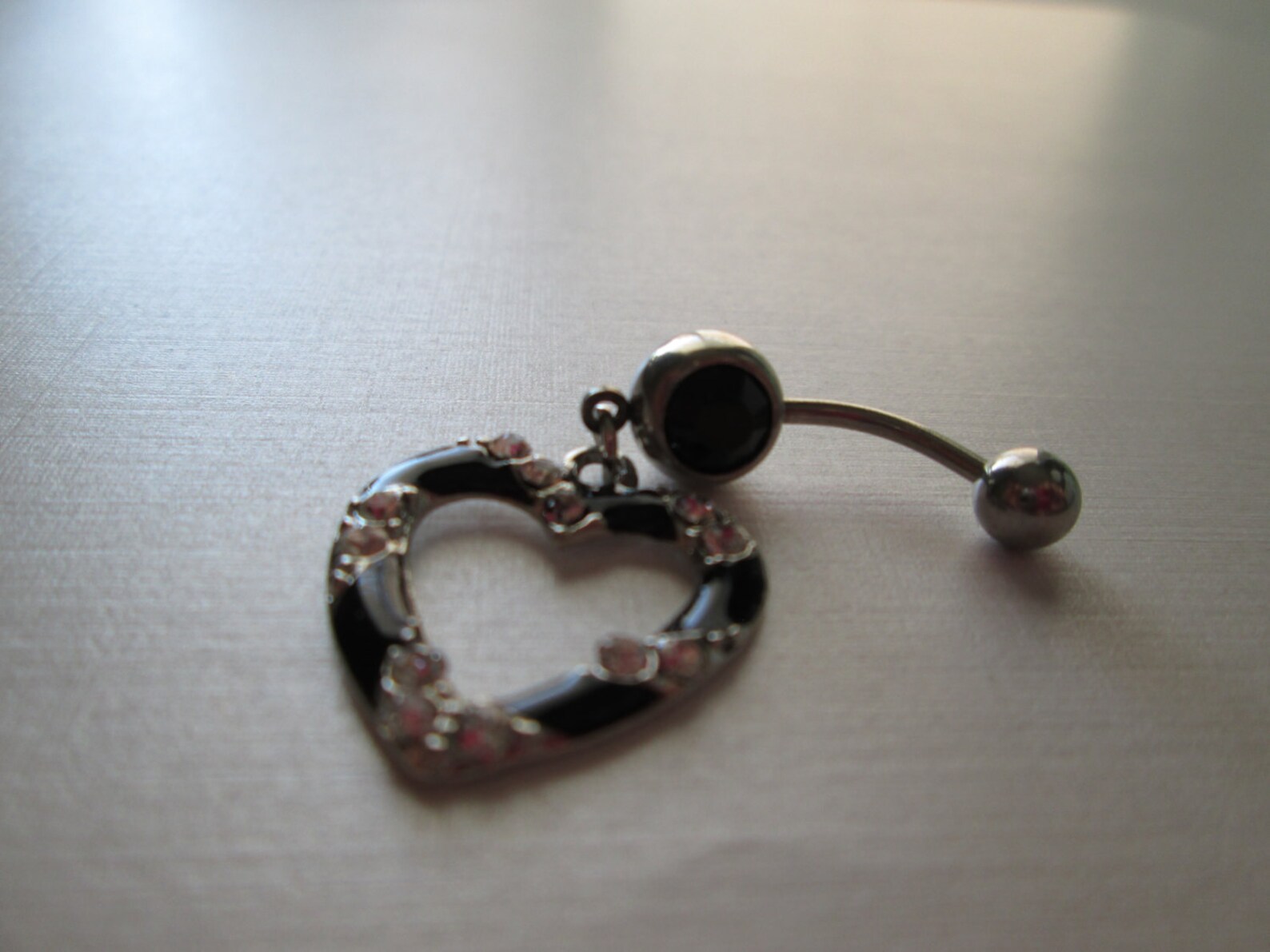 Black and Crystal Heart Belly Button Rings Body Jewelry - Etsy