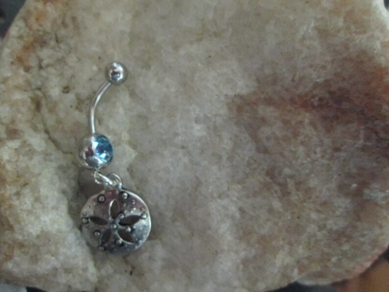 Sand Dollar Charm Belly Button Rings, Body Jewelry Piercing - Etsy