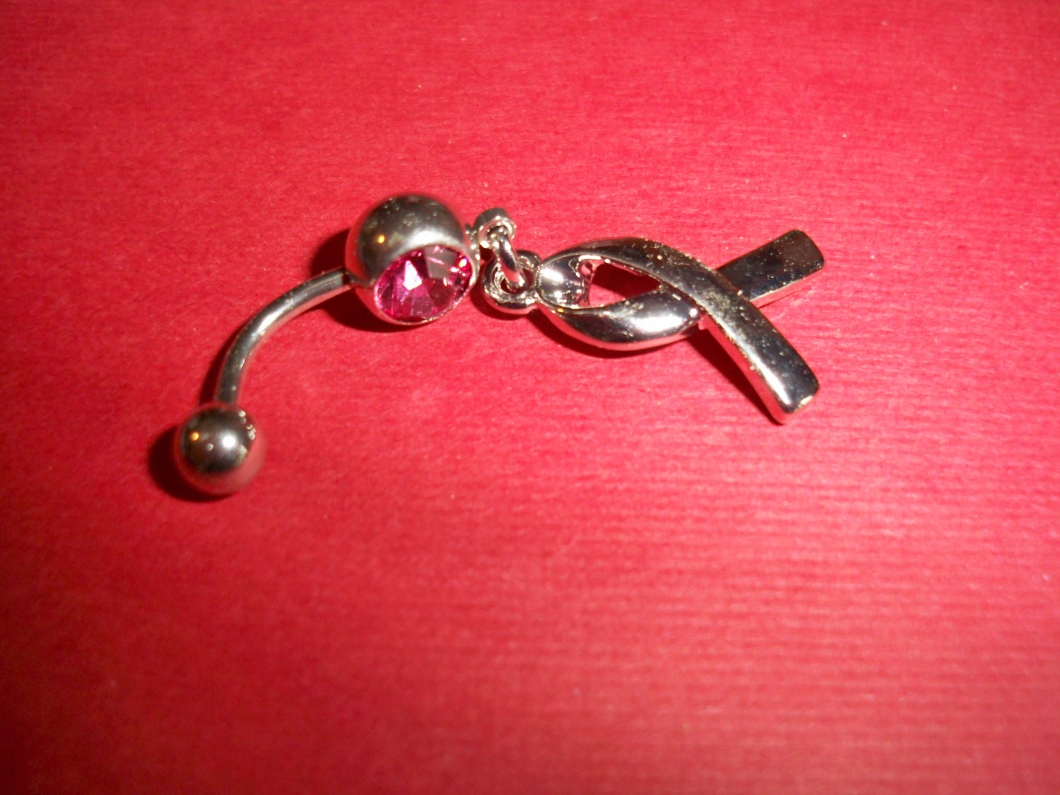 Cancer Awareness Ribbon Belly Button Ring Body Jewelry Piercing - Etsy