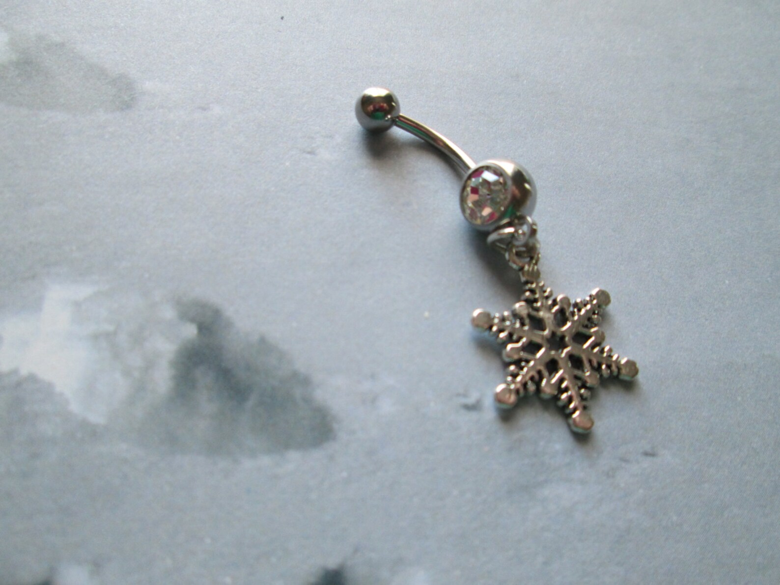 Belly Button Rings Silver Snow Flake Body Jewelry Piercing - Etsy