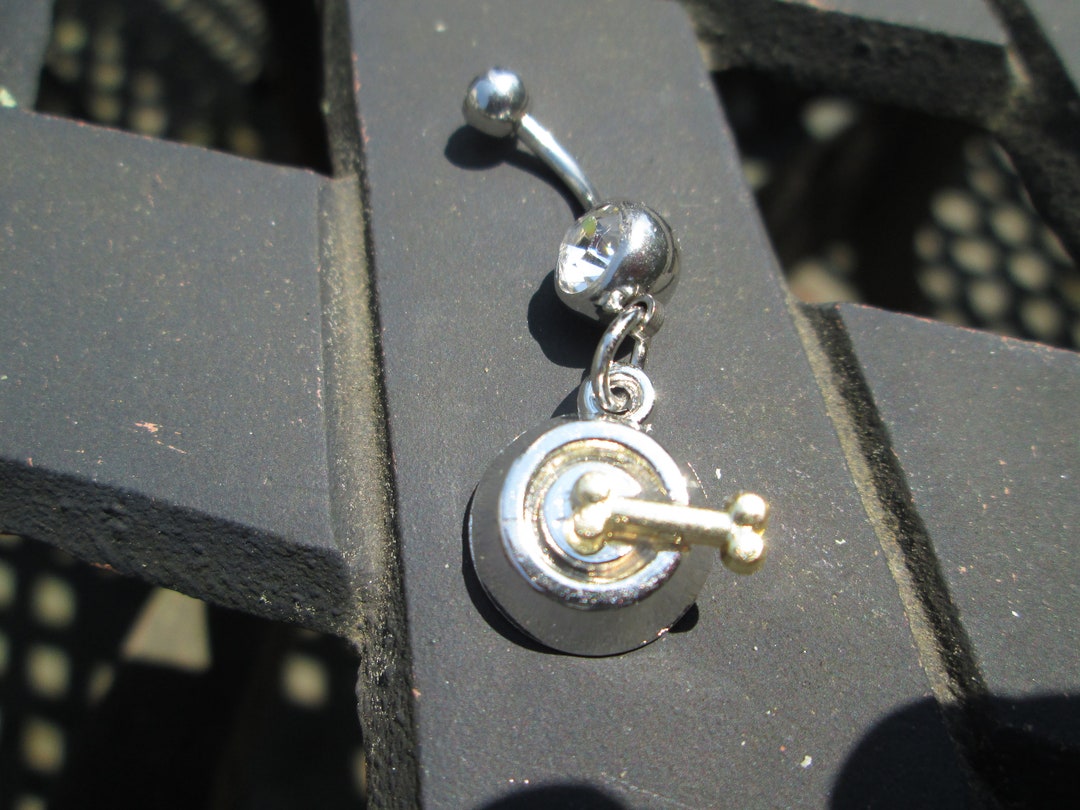 Body Jewelry Dog Bowl and Bone Belly Button Rings Piercing - Etsy