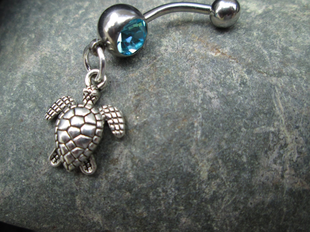 Body Jewelry Sea Turtle Belly Button Rings Piercing - Etsy