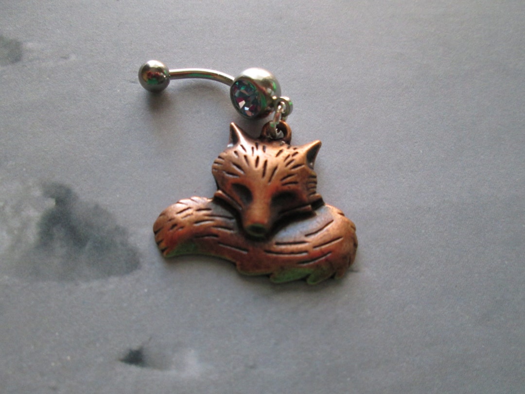 Belly Button Ring Body Jewelry Copper Colored Fox Piercing - Etsy
