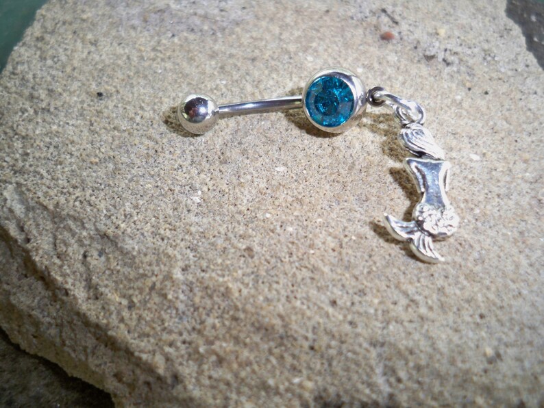 Aqua Mermaid Belly Button Rings Body Jewelry Piercing - Etsy