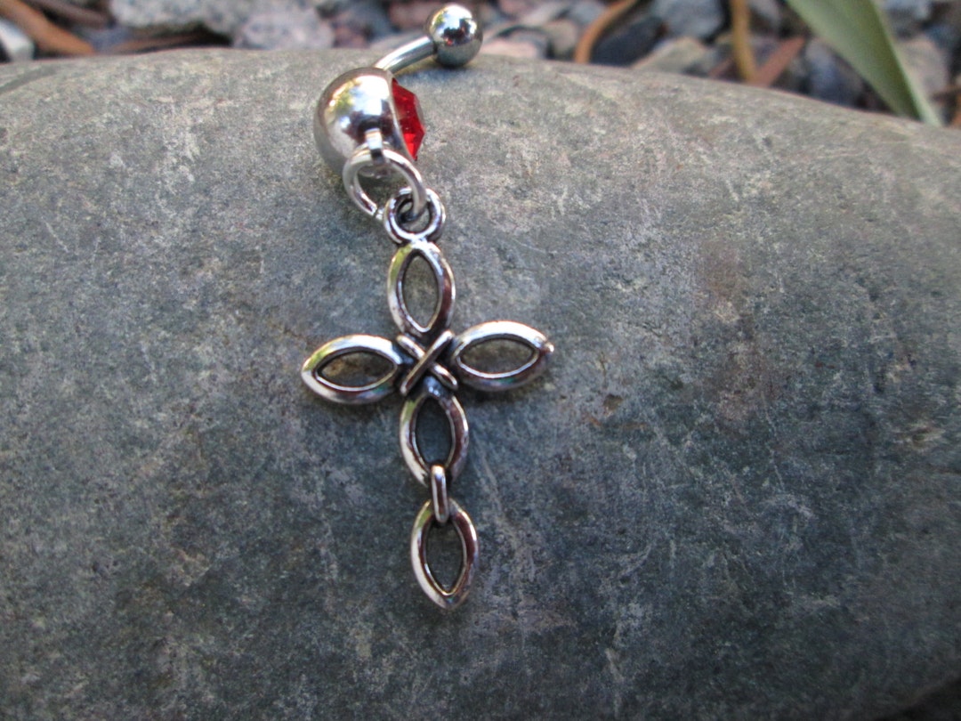 Simple Cross Belly Button Ring Body Jewelry Body Jewelry Piercing - Etsy