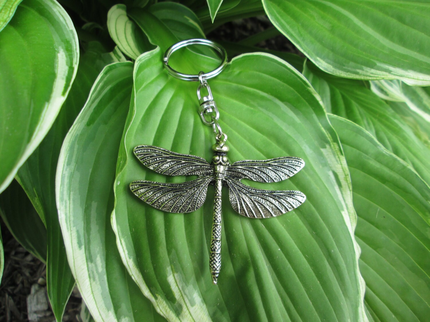 Dragonfly Key Chain Dark Gold Color With Black Running Through It - Etsy