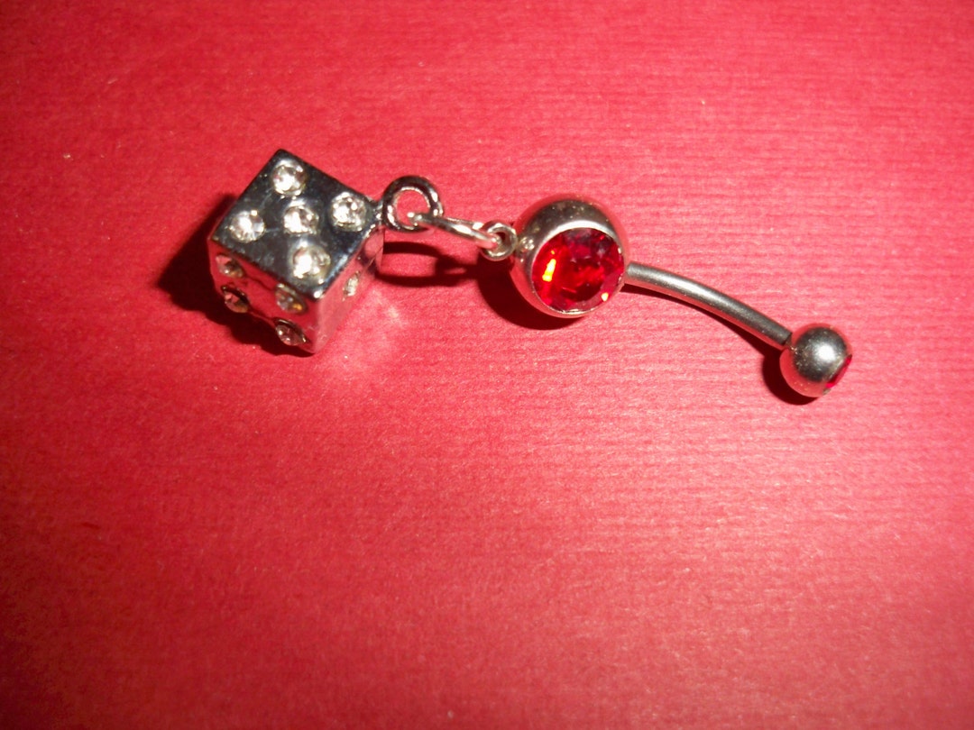 Belly Ring-the Roll of the Dice Belly Button Ring Body Jewelry Piercing ...