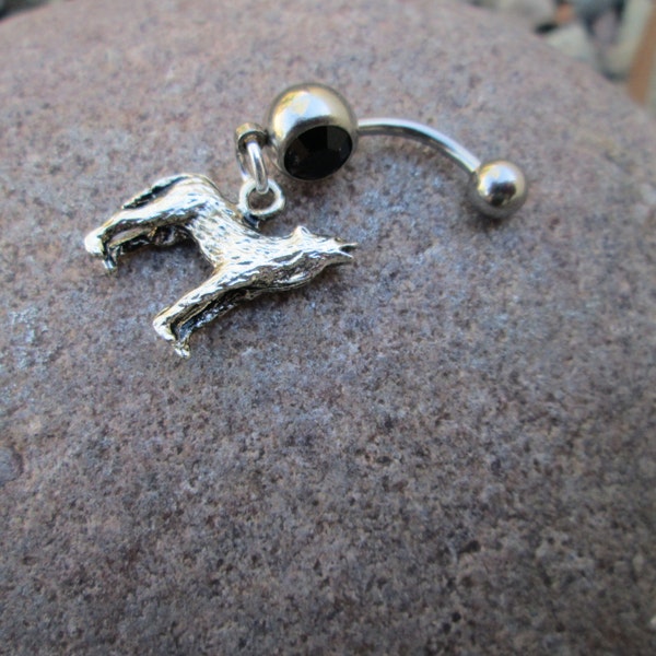 Wolf Belly Button Ring - Etsy