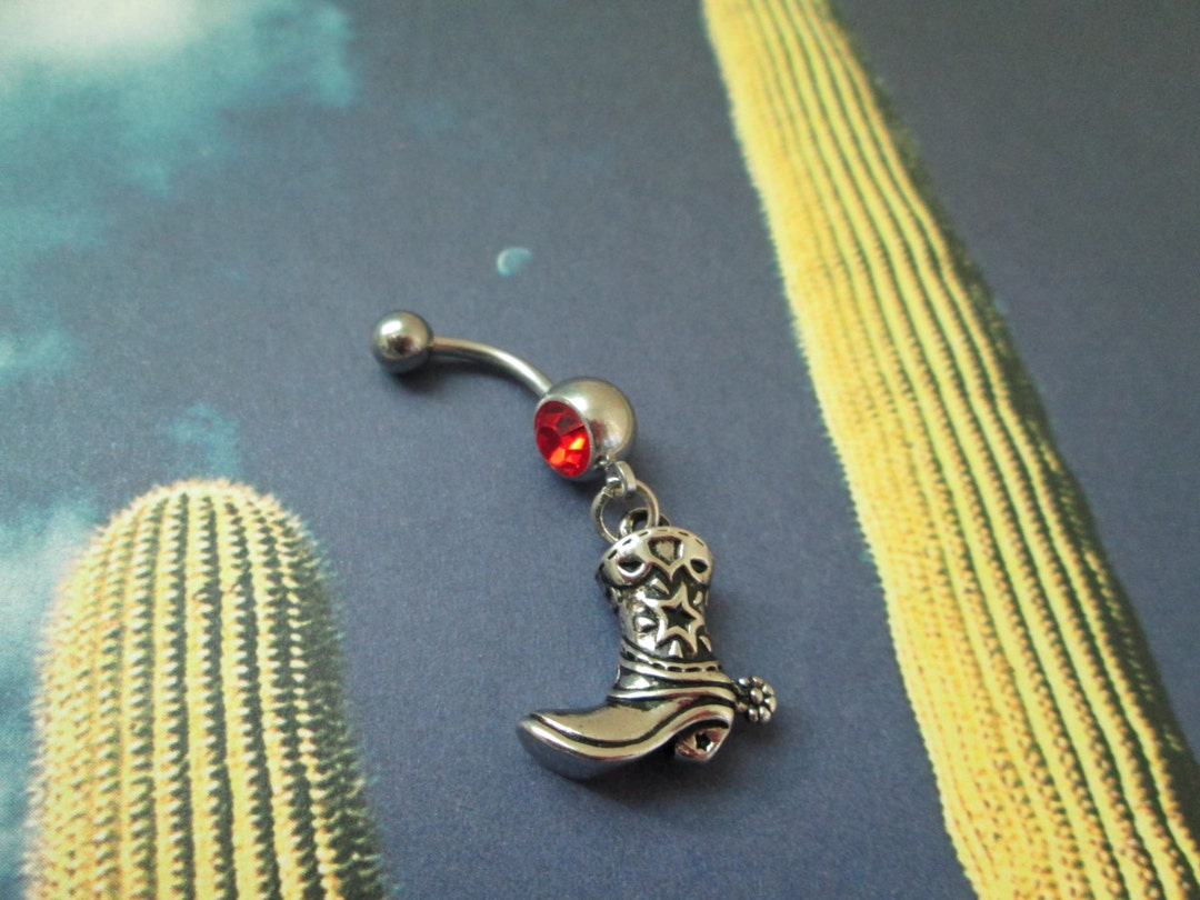 Cowboy Boot Belly Button Ring, Body Jewelry Piercing Cowgirl Boot - Etsy